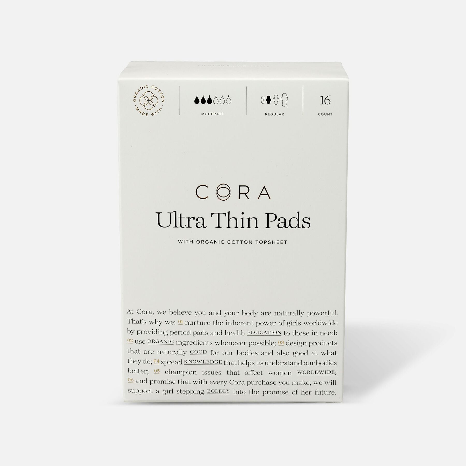HSA Eligible Cora Organic Cotton Ultra Thin Period Pads | HSA Eligible
