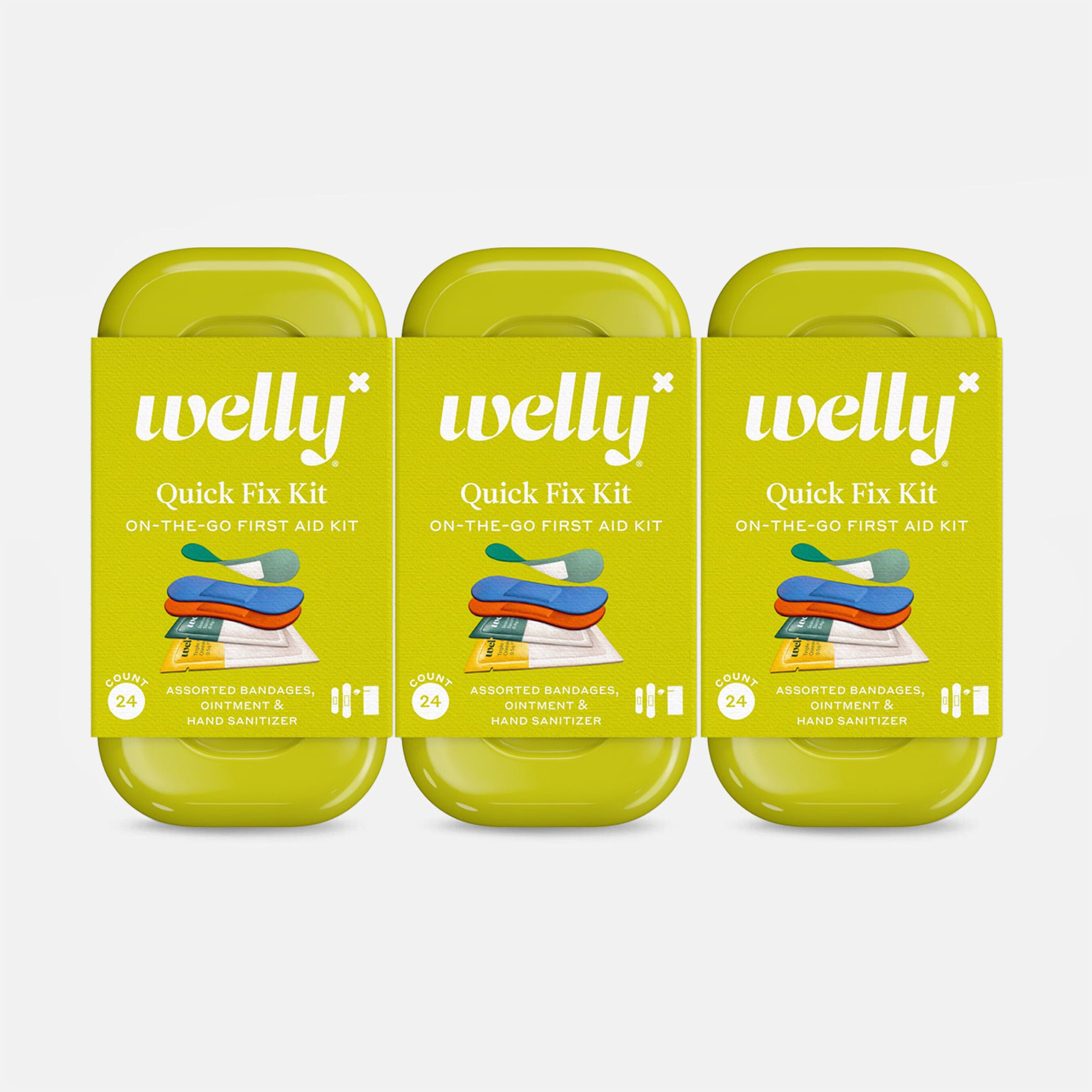 HSA Eligible Welly Quick Fix Kit First Aid Travel Kit - 24 ct. (3-Pack ...