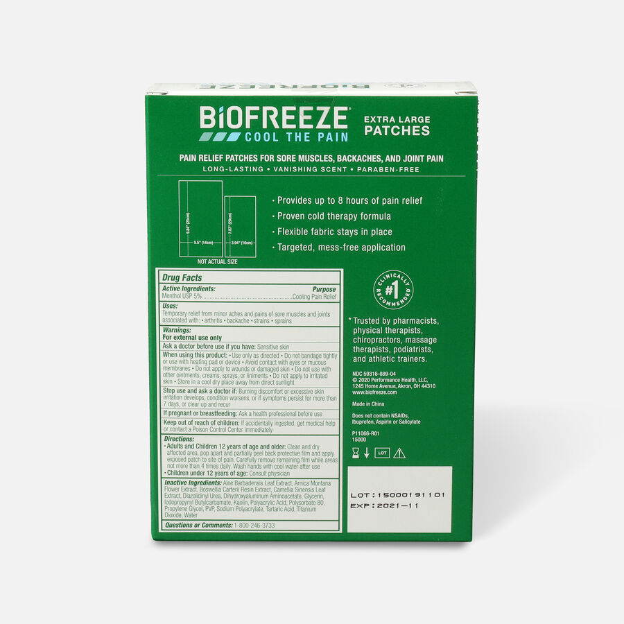 Biofreeze Extra Large Pain Relief Patch, Variety Pack, 4 pc