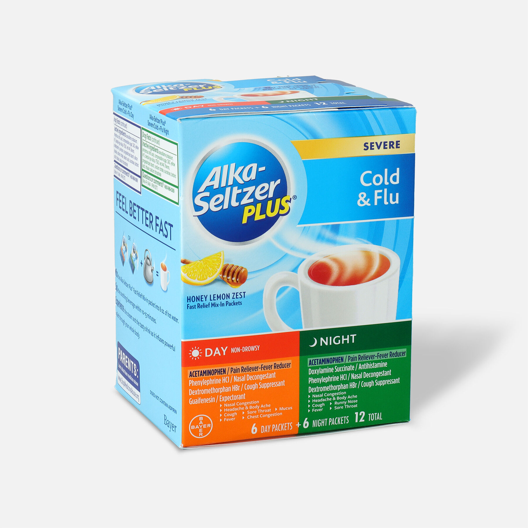 Alka-Seltzer Plus Powder - Severe Cold & Flu, Day & Night Powder ...