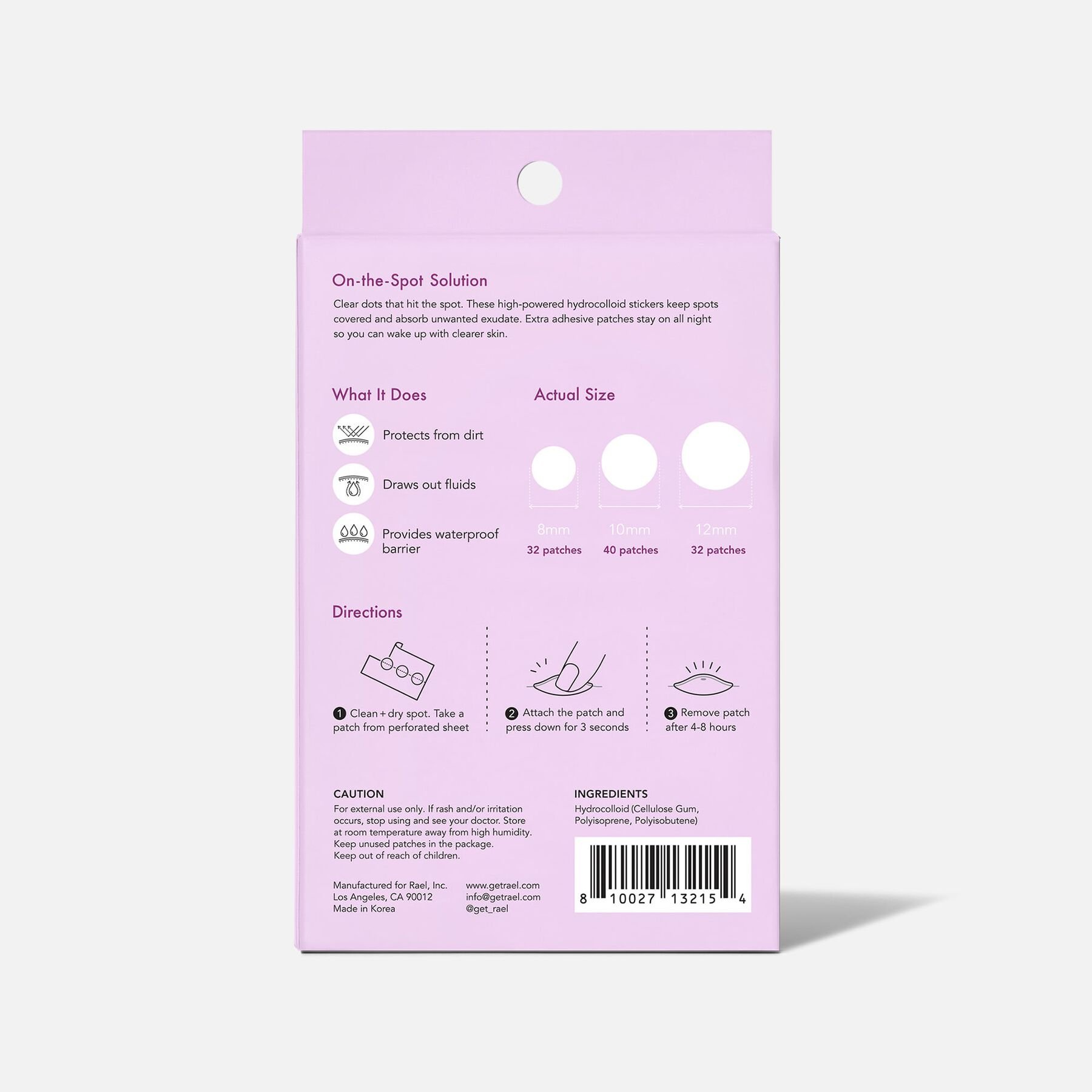 HSA Eligible Rael Beauty Miracle Patch Overnight Spot Cover, 52 ct ...