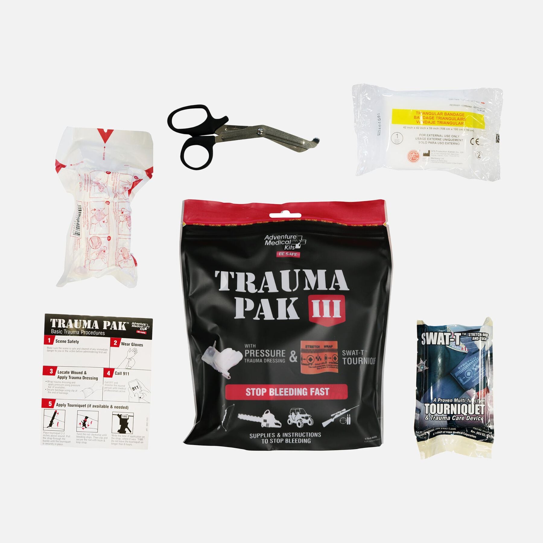 HSA Eligible Adventure Medical Kits Trauma Pak III with Tourniquet, 7 ...