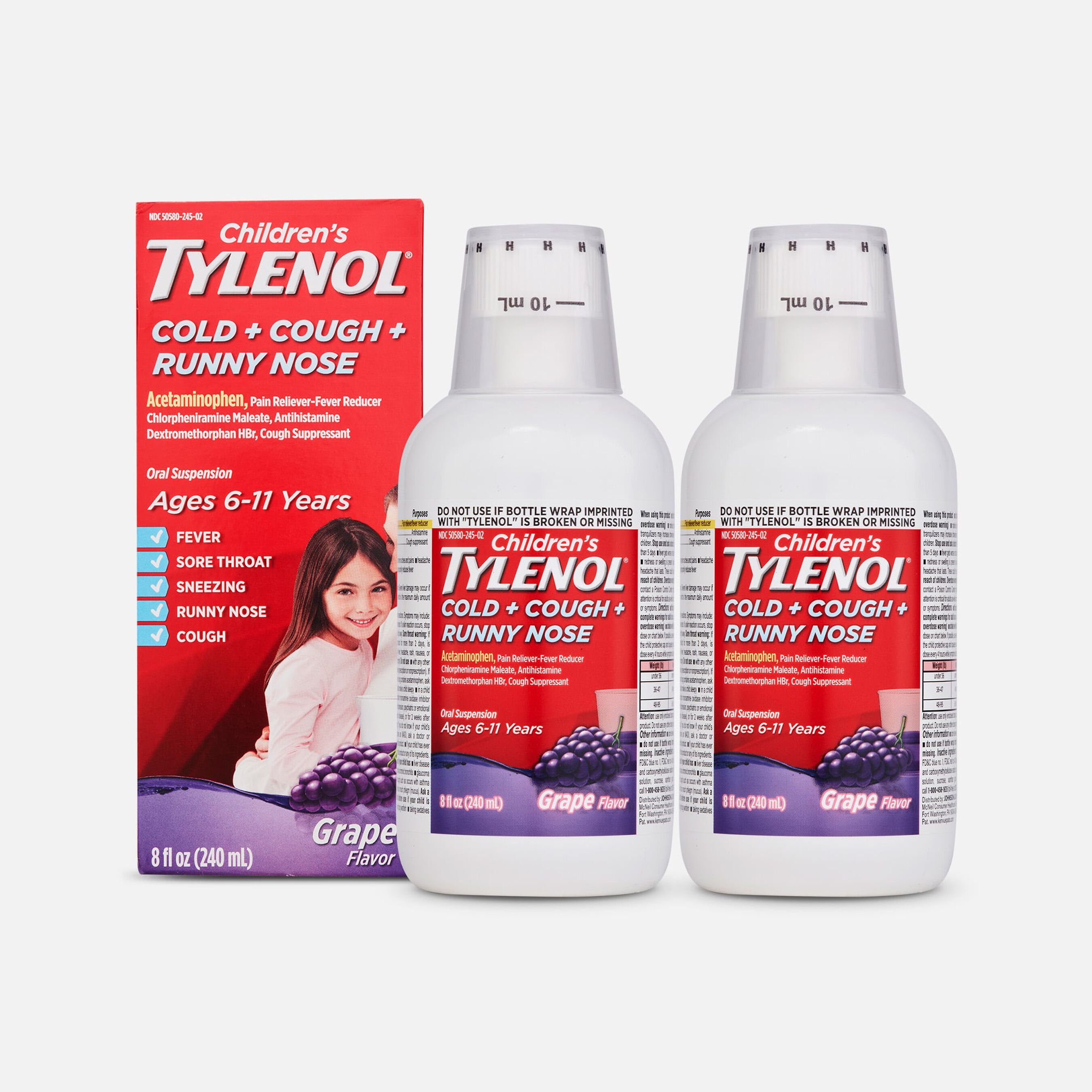 HSA Eligible Children's Tylenol Cold + Cough + Runny Nose Relief Liquid ...