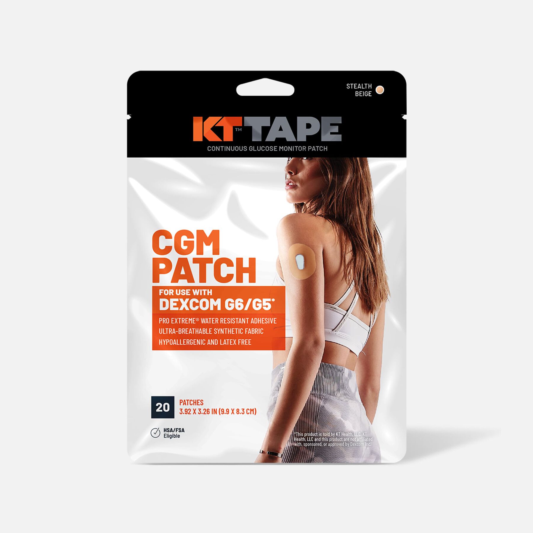 HSA Eligible KT Tape CGM Patch – Dexcom G6/G5, 20 ct. | HSA Eligible