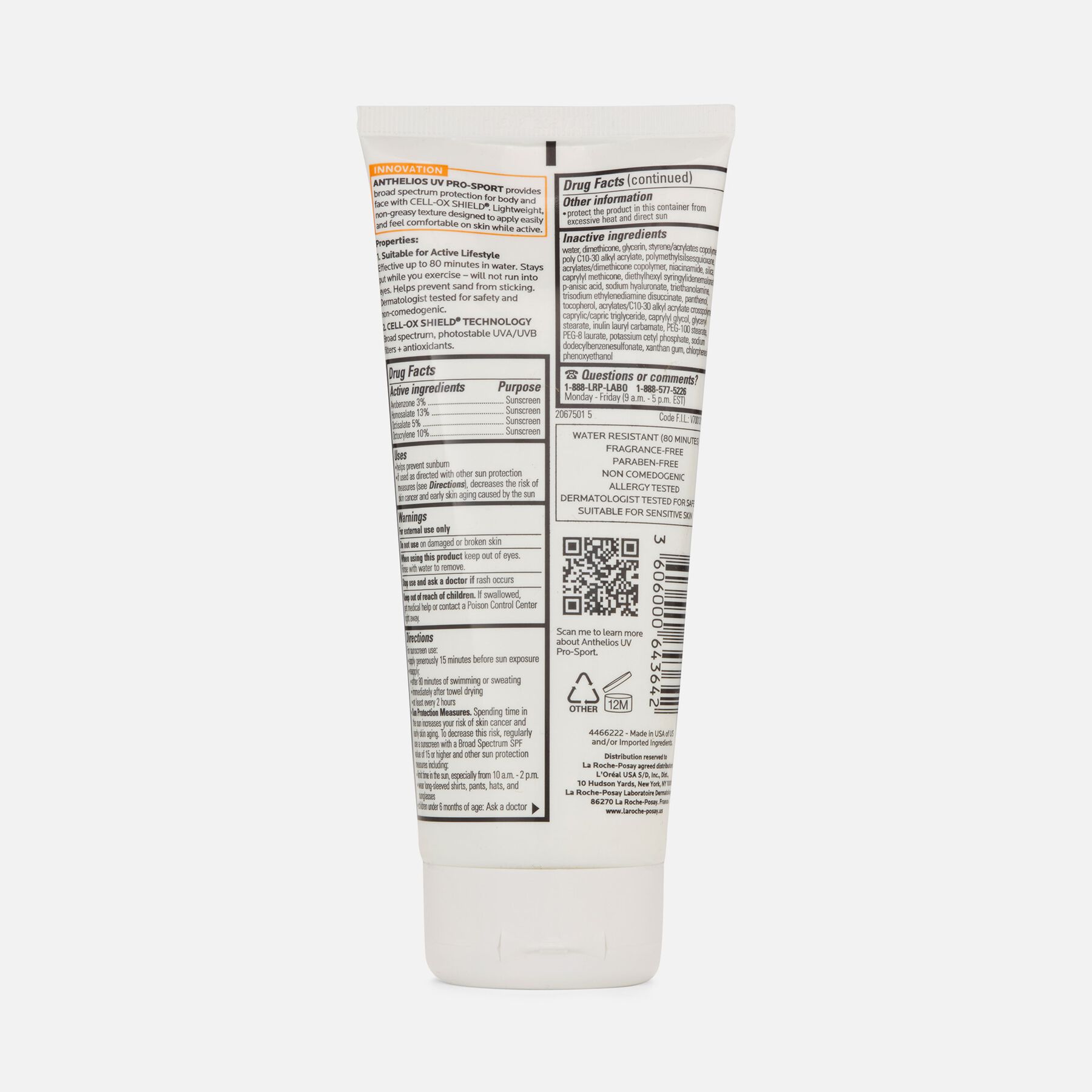 HSA Eligible La Roche-Posay Anthelios UV Pro- Sport Sunscreen, SPF 50 ...