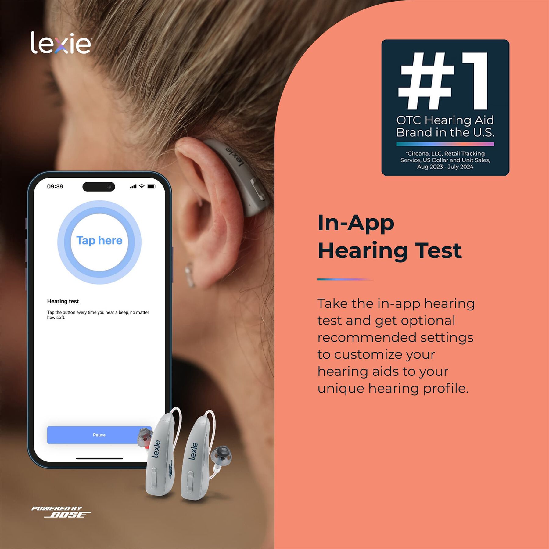 HSA Eligible Lexie B2 Plus Self-Fitting OTC Hearing Aids Powered by ...