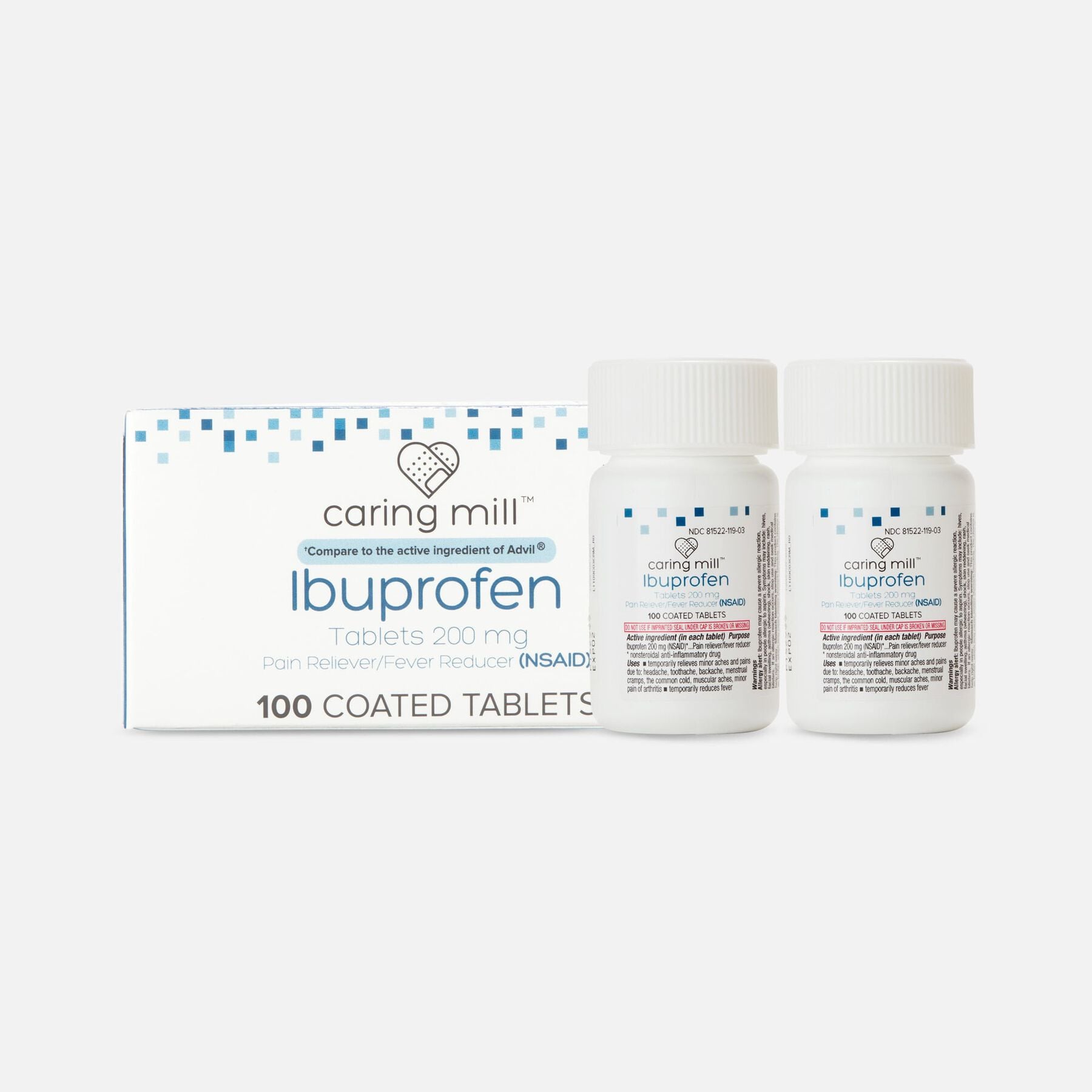 HSA Eligible Caring Mill™ Ibuprofen Pain Reliever / Fever Reducer ...