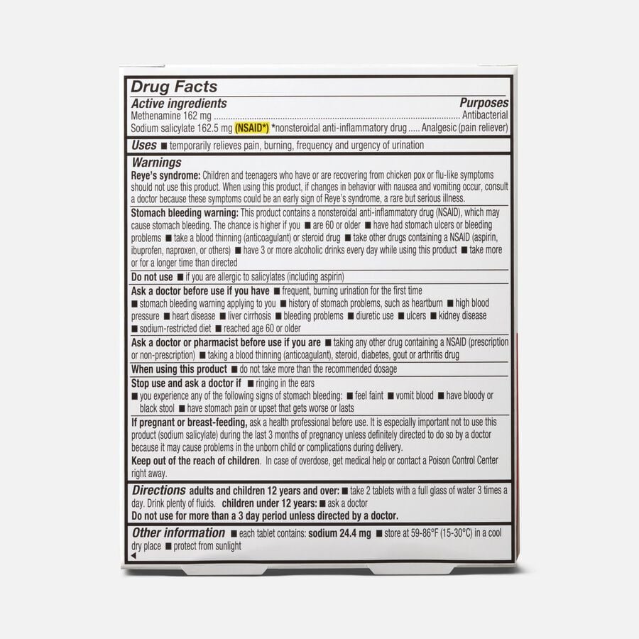 HSA Eligible Cystex Pain Relief + UTI Bacteria Control Tablets, 48 ct ...