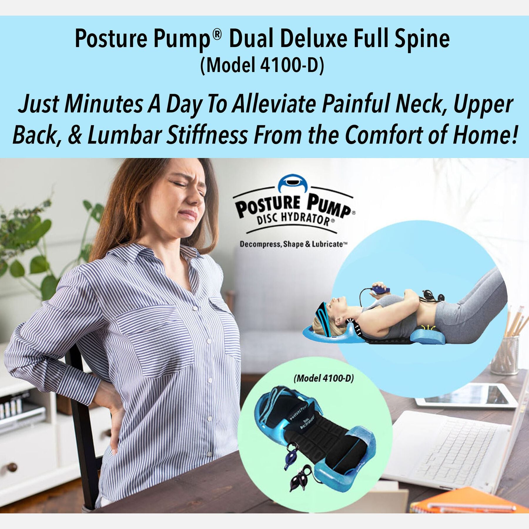 HSA Eligible Posture Pump® Dual Deluxe Full Spine with Disc Hydrator ...