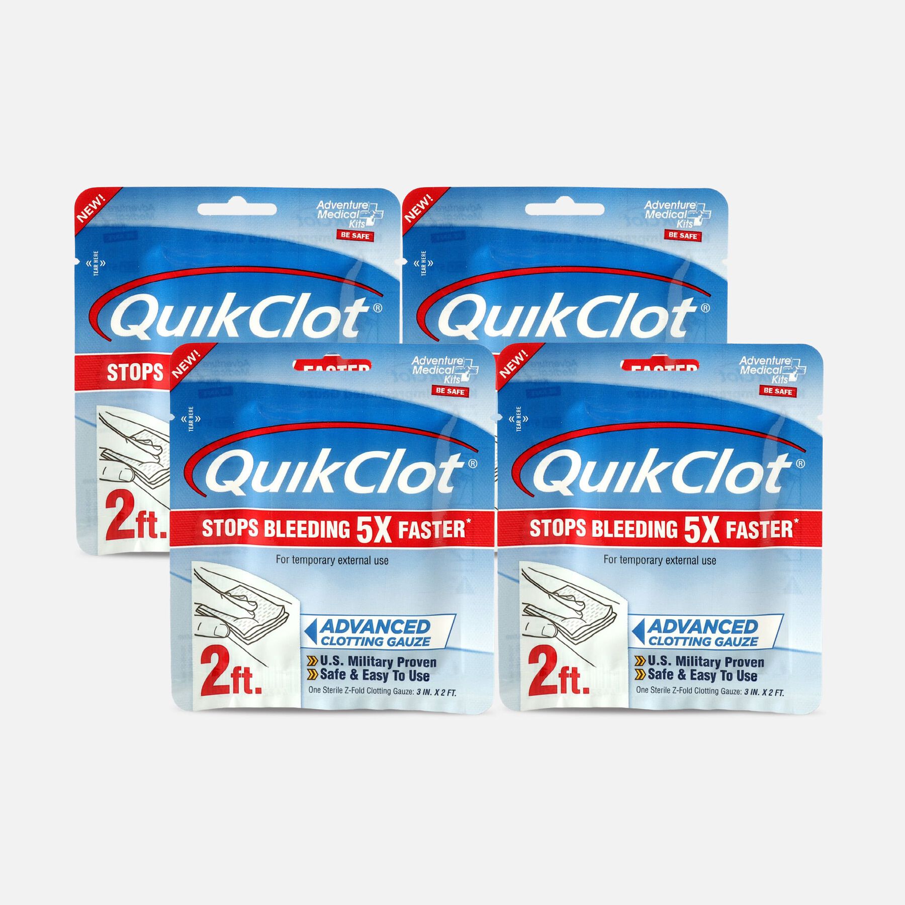 HSA Eligible QuikClot Gauze 3" x 2' (4-Pack) | HSA Eligible