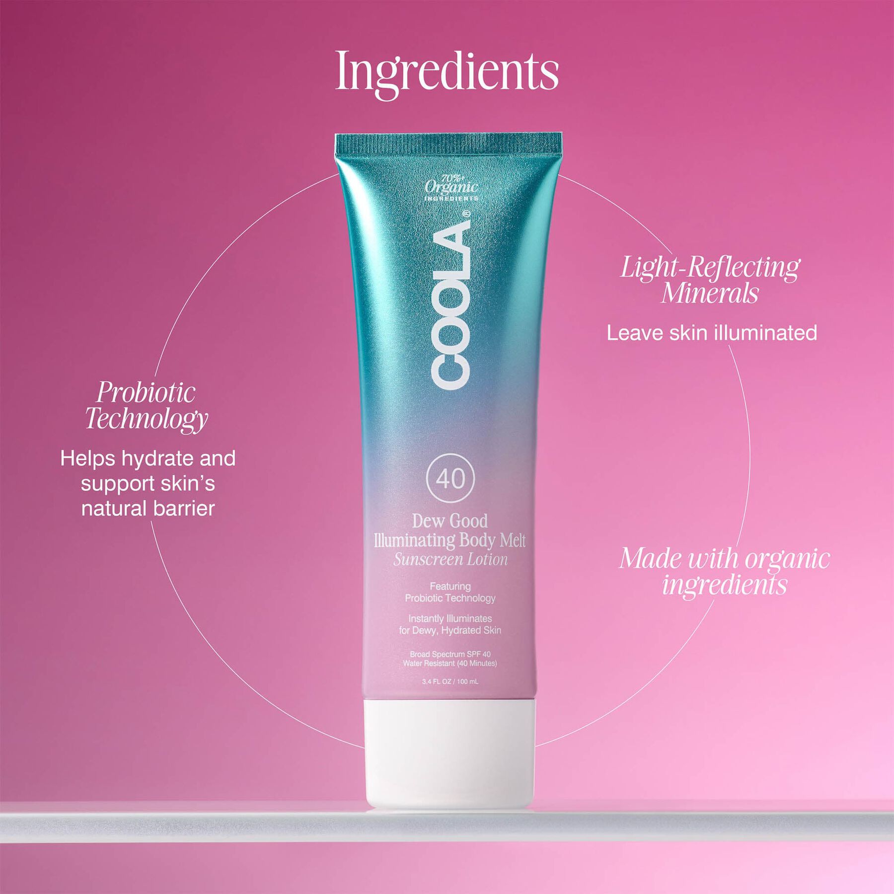 HSA Eligible COOLA Dew Good Illuminating Body Melt SPF 40 Sunscreen ...