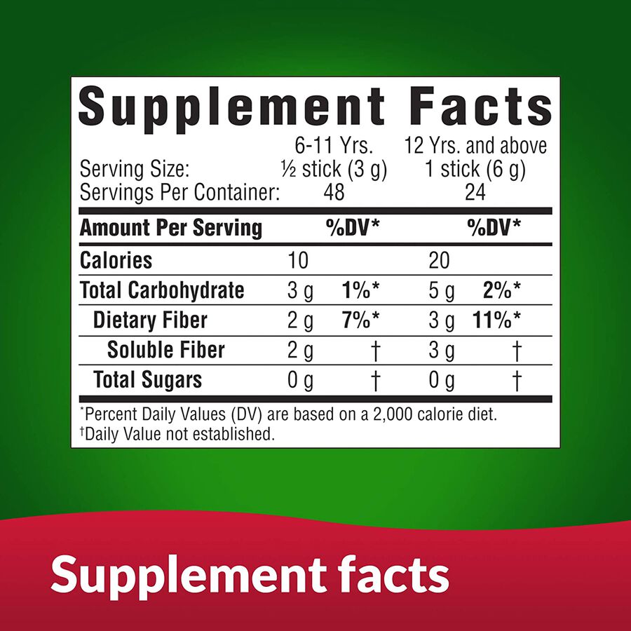 Benefiber On The Go Prebiotic Daily Fiber Supplement Powder Sticks, For ...