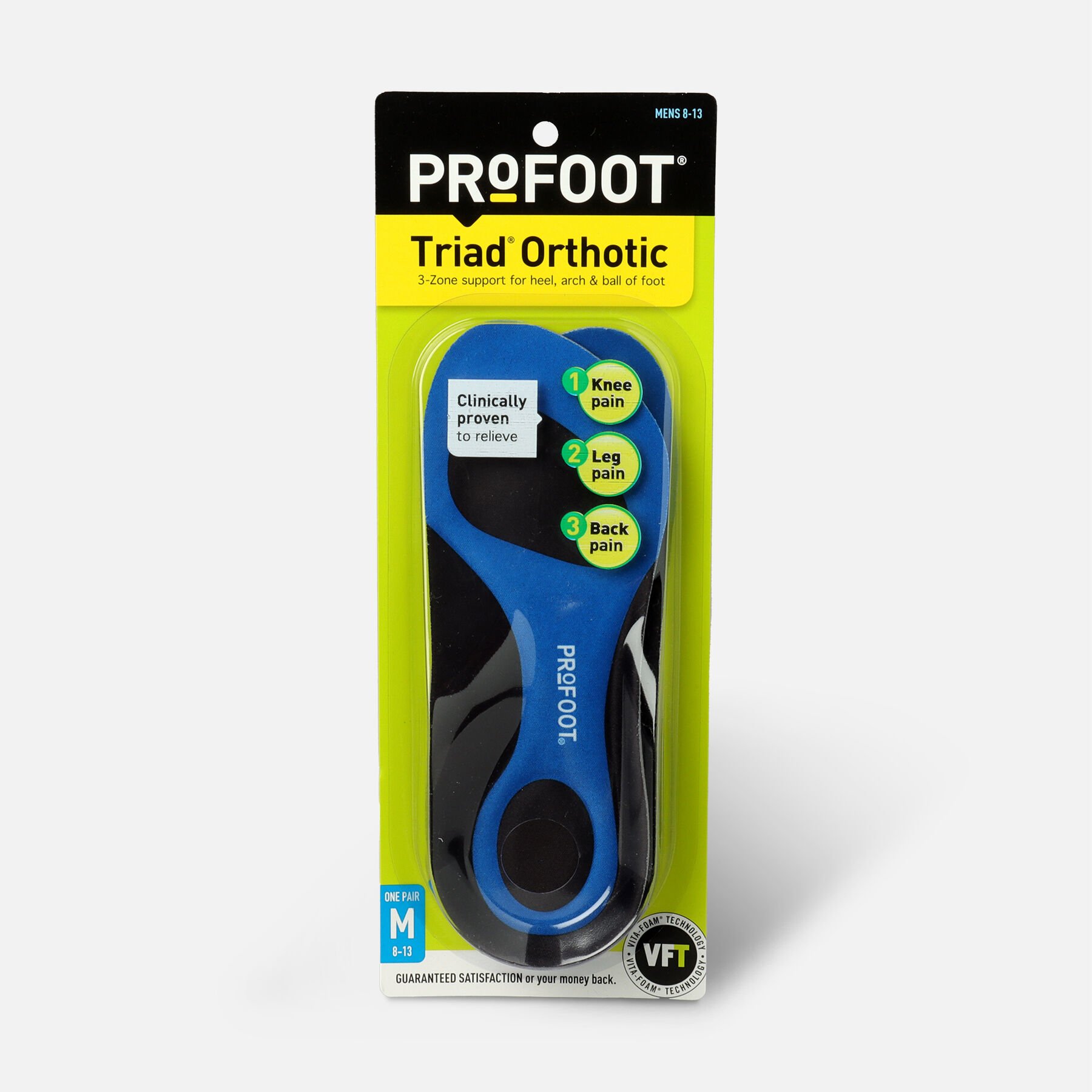 HSA Eligible Profoot Triad Orthotic Insoles for Men, 1 pair | HSA Eligible