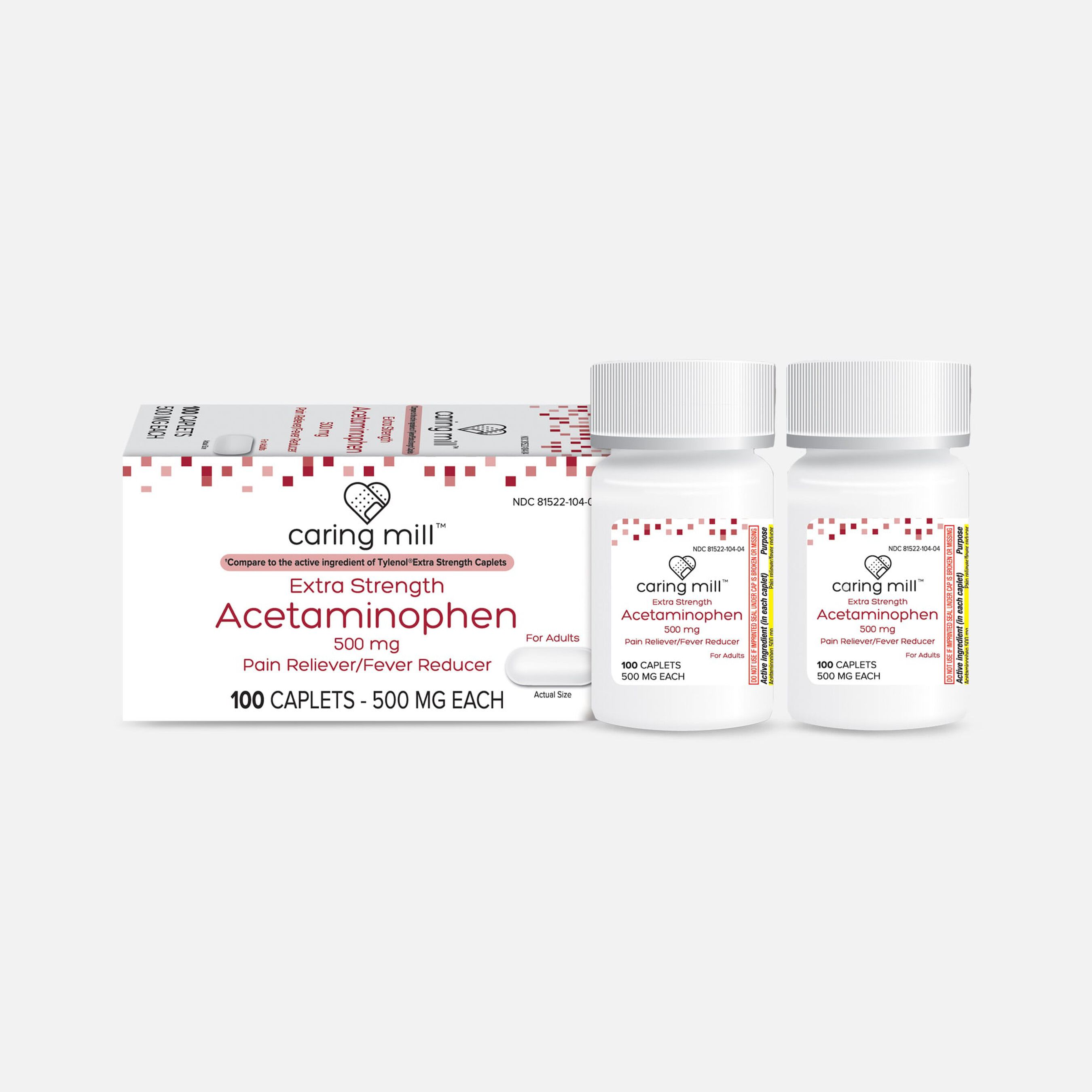 HSA Eligible Caring Mill™ Acetaminophen Adult Pain Reliever/Fever ...