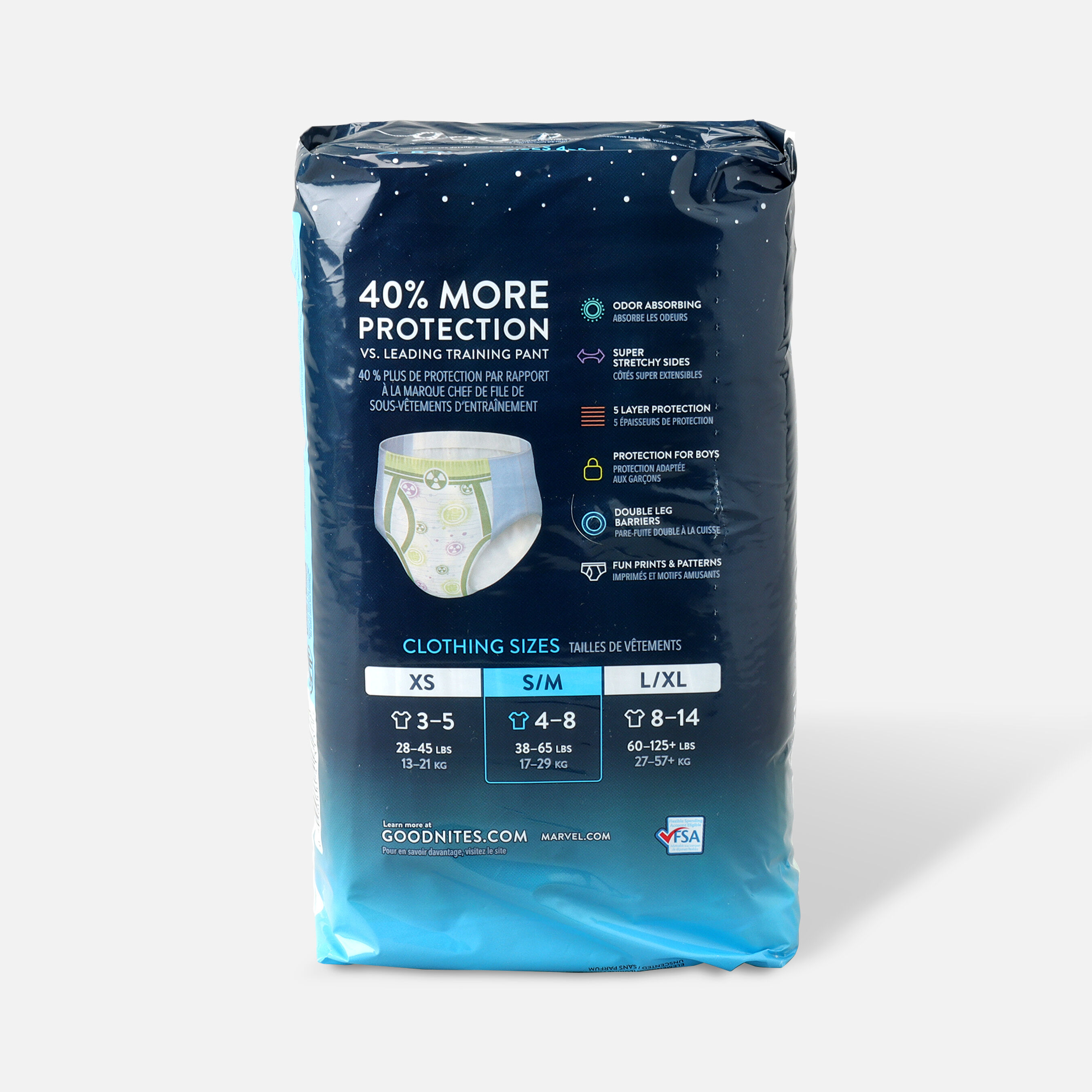 Goodnites Bedtime Underwear for Boys, S/M (14ct)