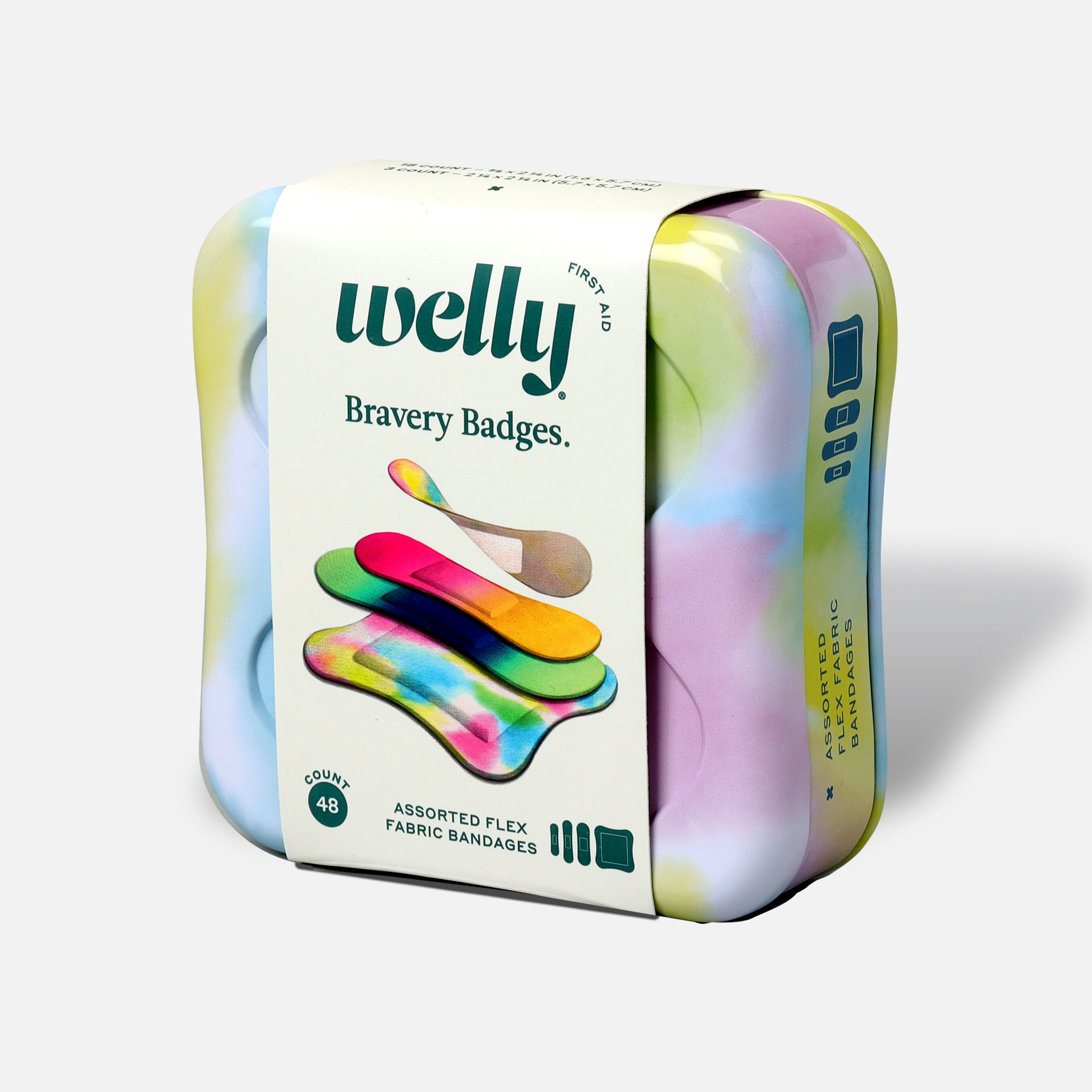 Welly Bravery Badges Colorwash Assorted Flex Fabric Bandages - 48 ct.