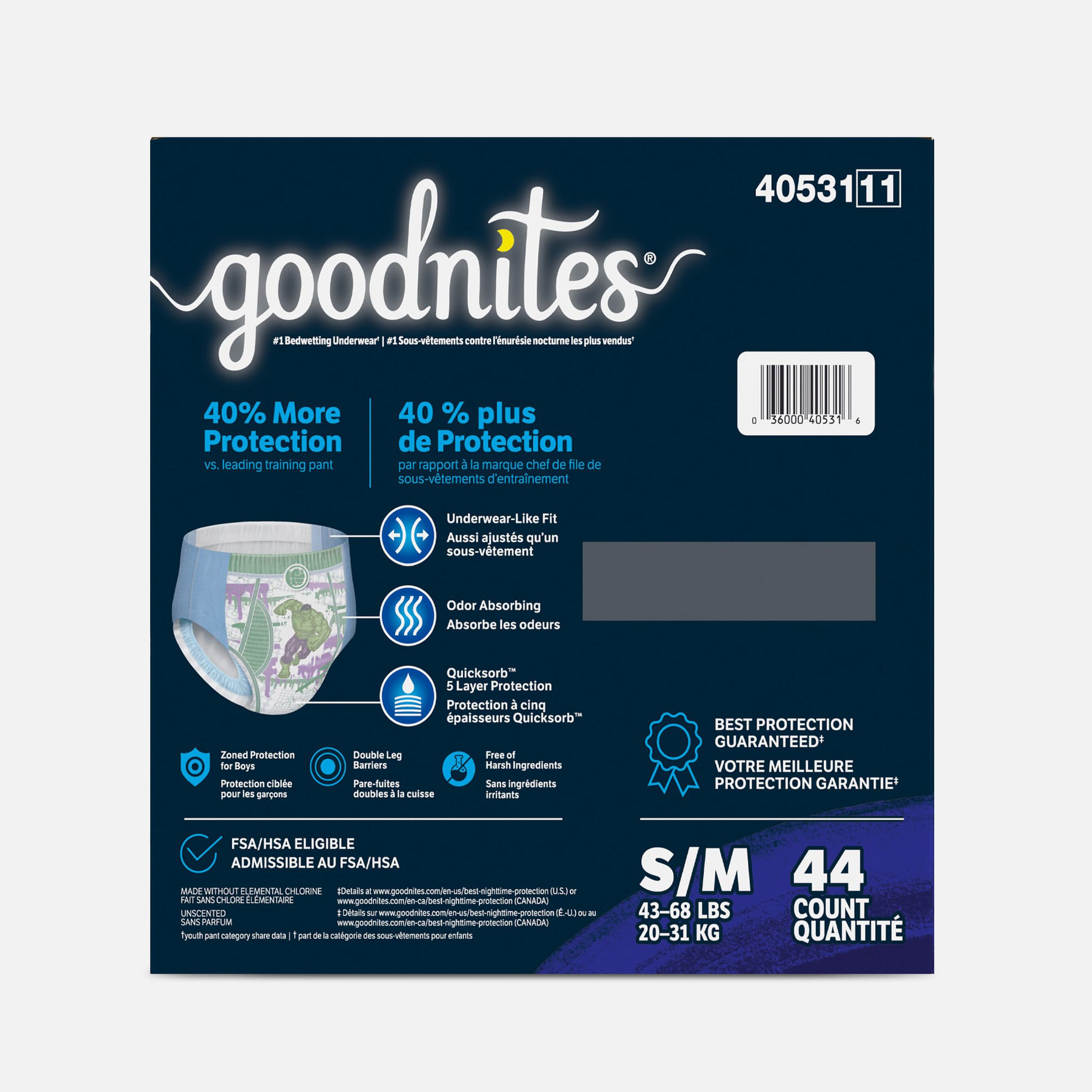 HSA Eligible Goodnites Boys' Nighttime Bedwetting Underwear, Size S/M ...