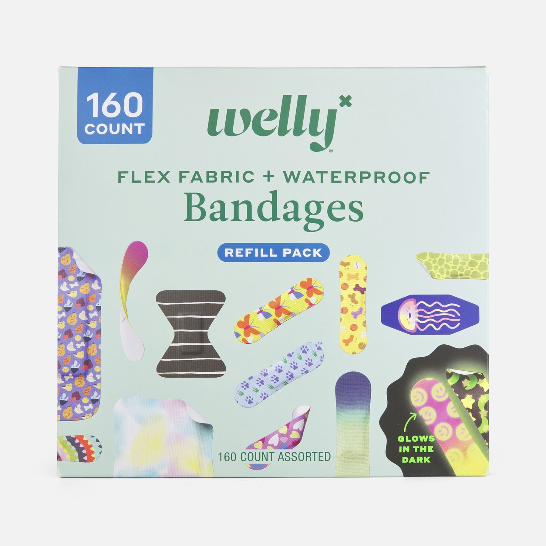 HSA Eligible Welly Refill Pack- Flex Fabric & Waterproof Bandages, 160 ...