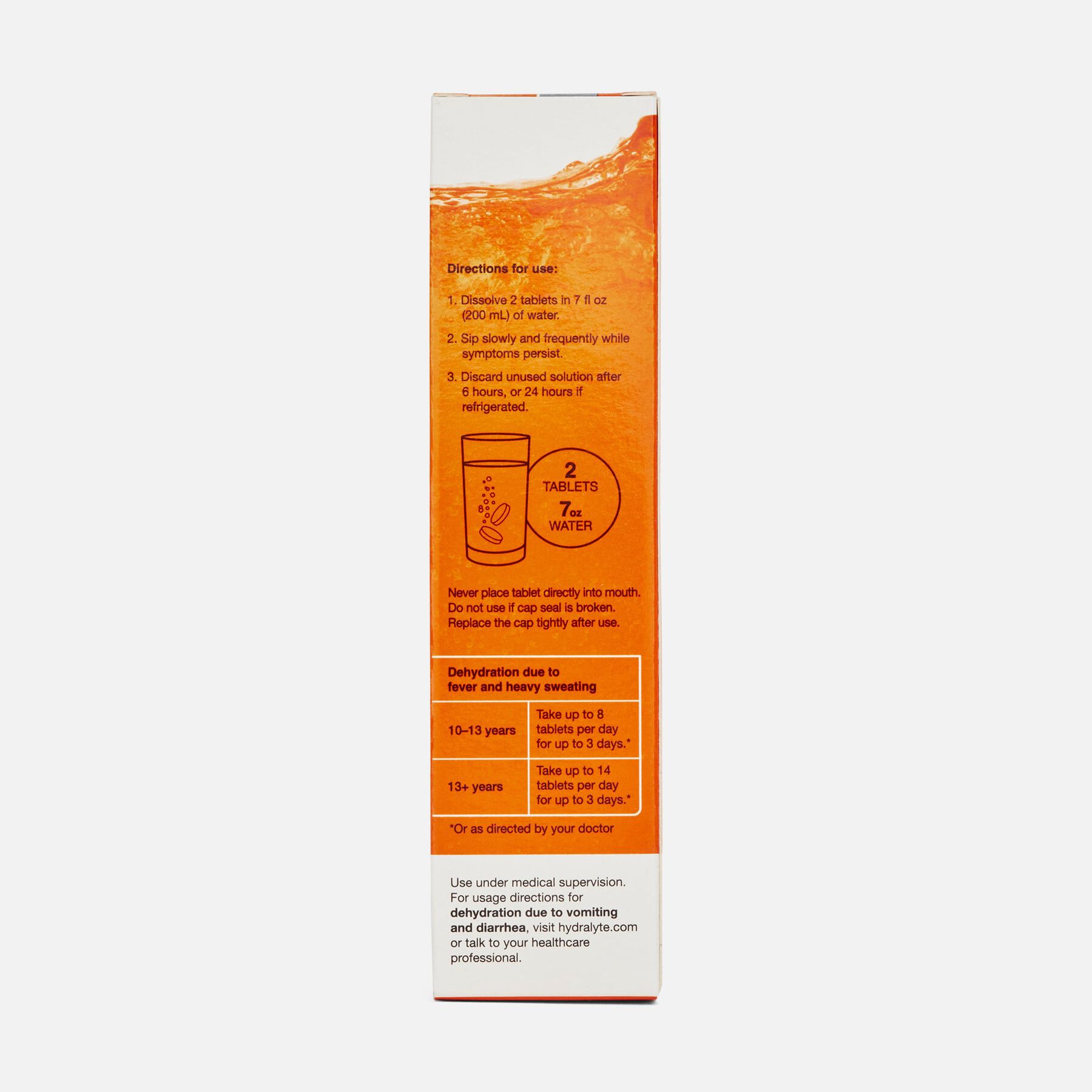 HSA Eligible Hydralyte Effervescent Electrolyte Tablets, Orange, 20 ct ...