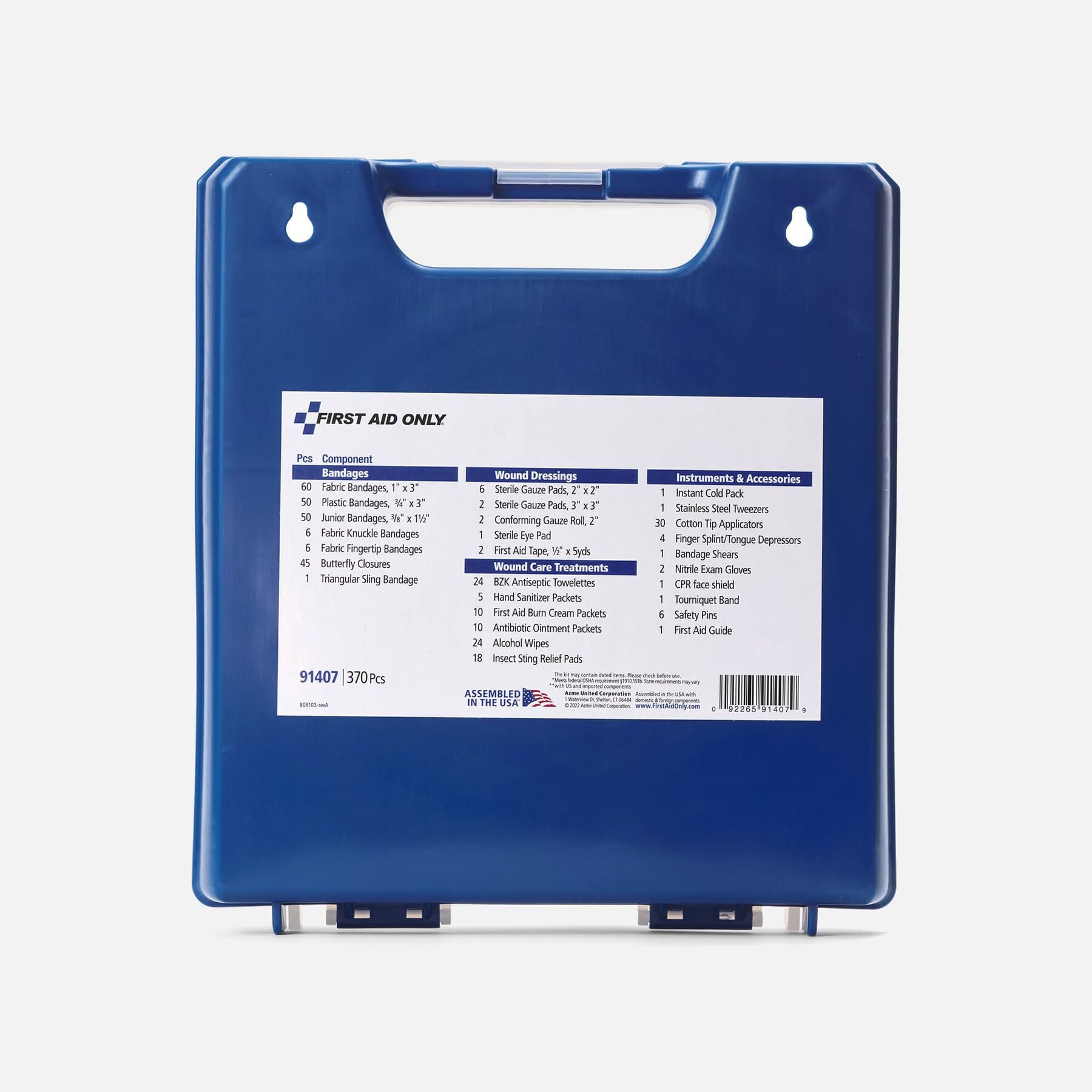 HSA Eligible First Aid Only QuickTreat Dispenser Plastic First Aid Kit ...