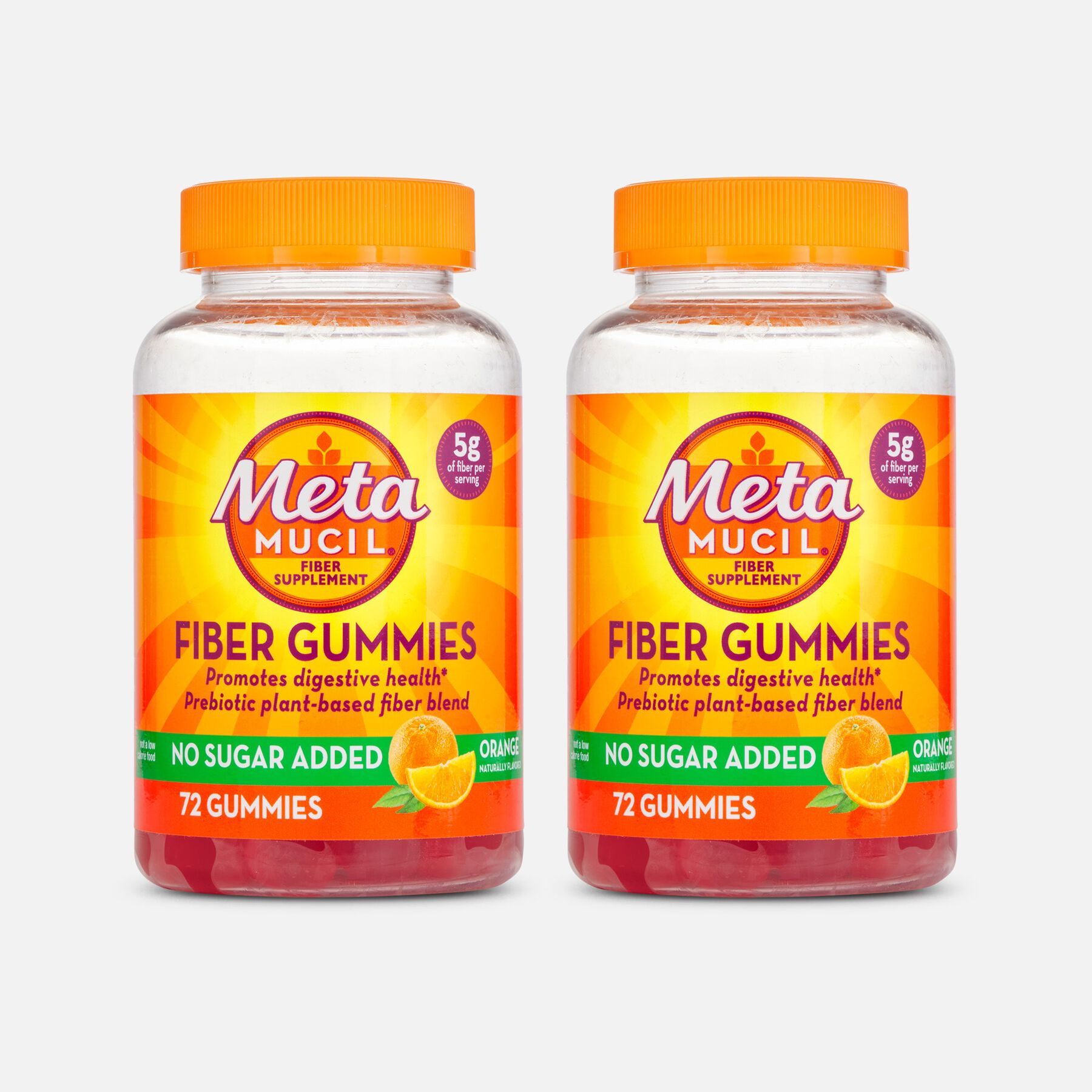 HSA Eligible Metamucil Fiber Gummies, No Sugar Added, Orange, 72 ct. (2 ...