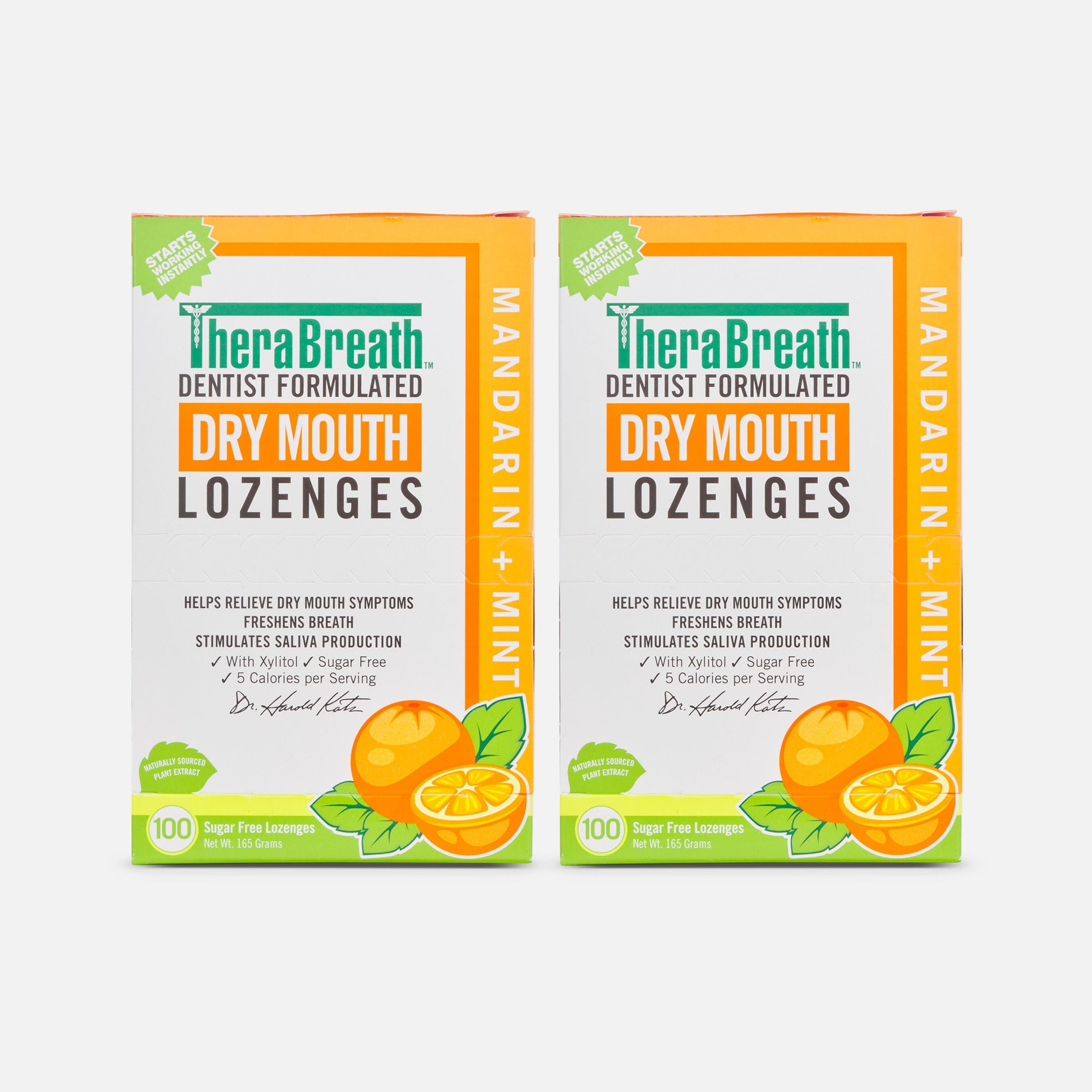 HSA Eligible TheraBreath Dry Mouth Lozenges, Mandarin Mint, 100 ct. (2 ...