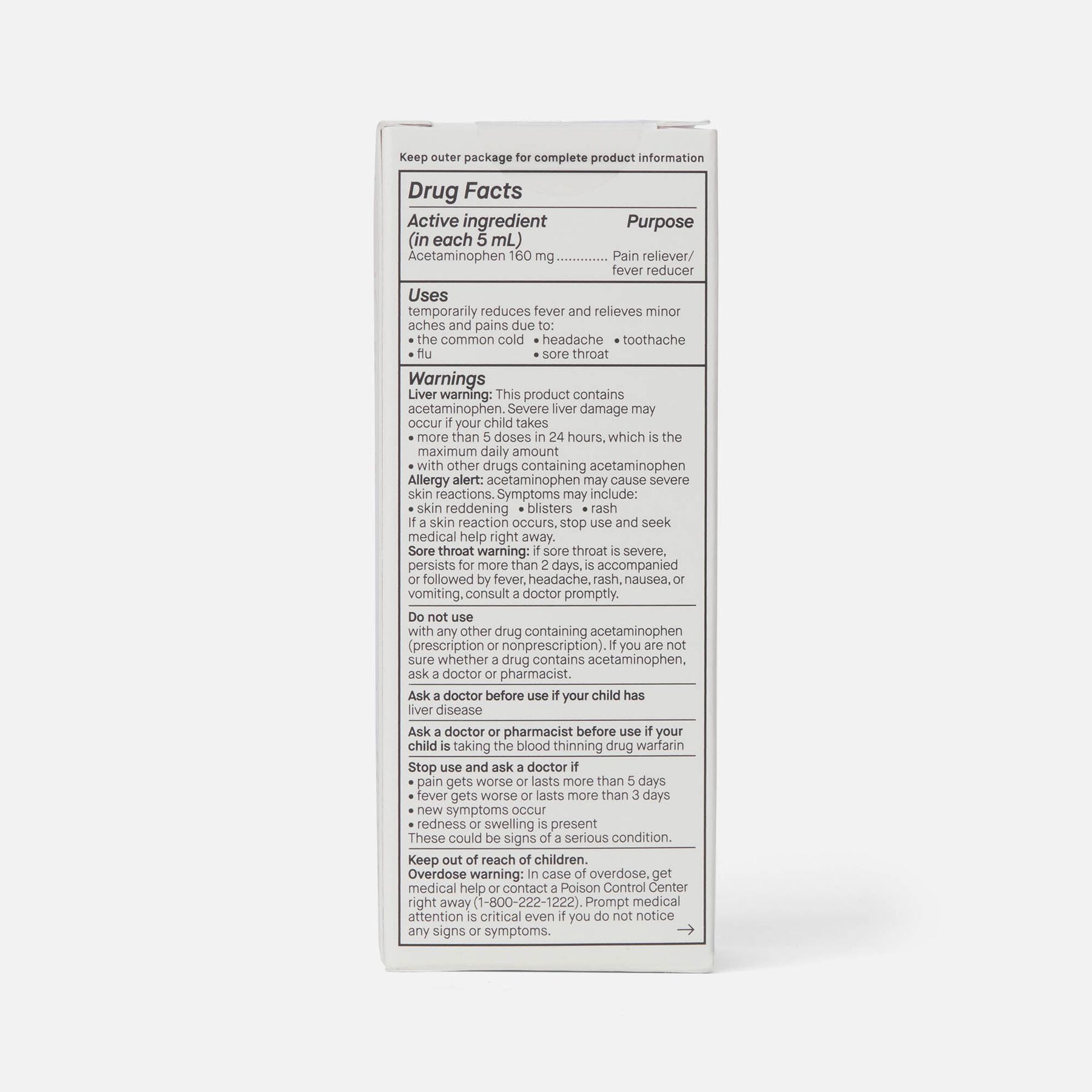 HSA Eligible Genexa Kid's Pain & Fever Acetaminophen Oral Suspension, 4 ...