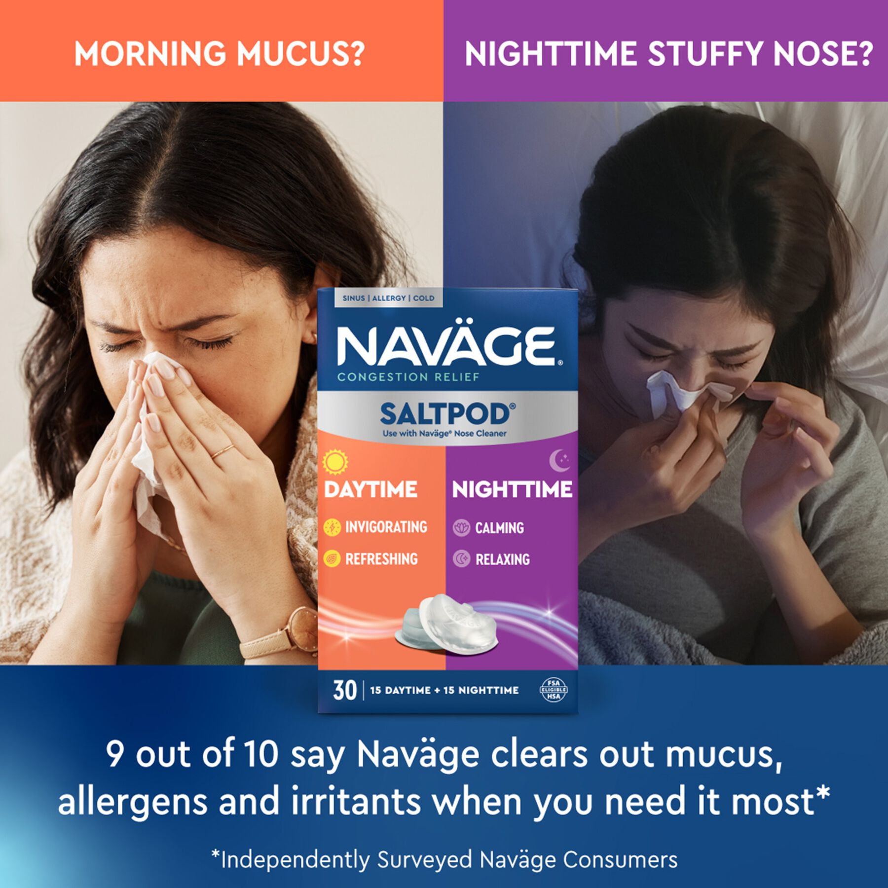 HSA Eligible Navage SaltPods Day & Night Combo Pack, 30 ct. | HSA Eligible