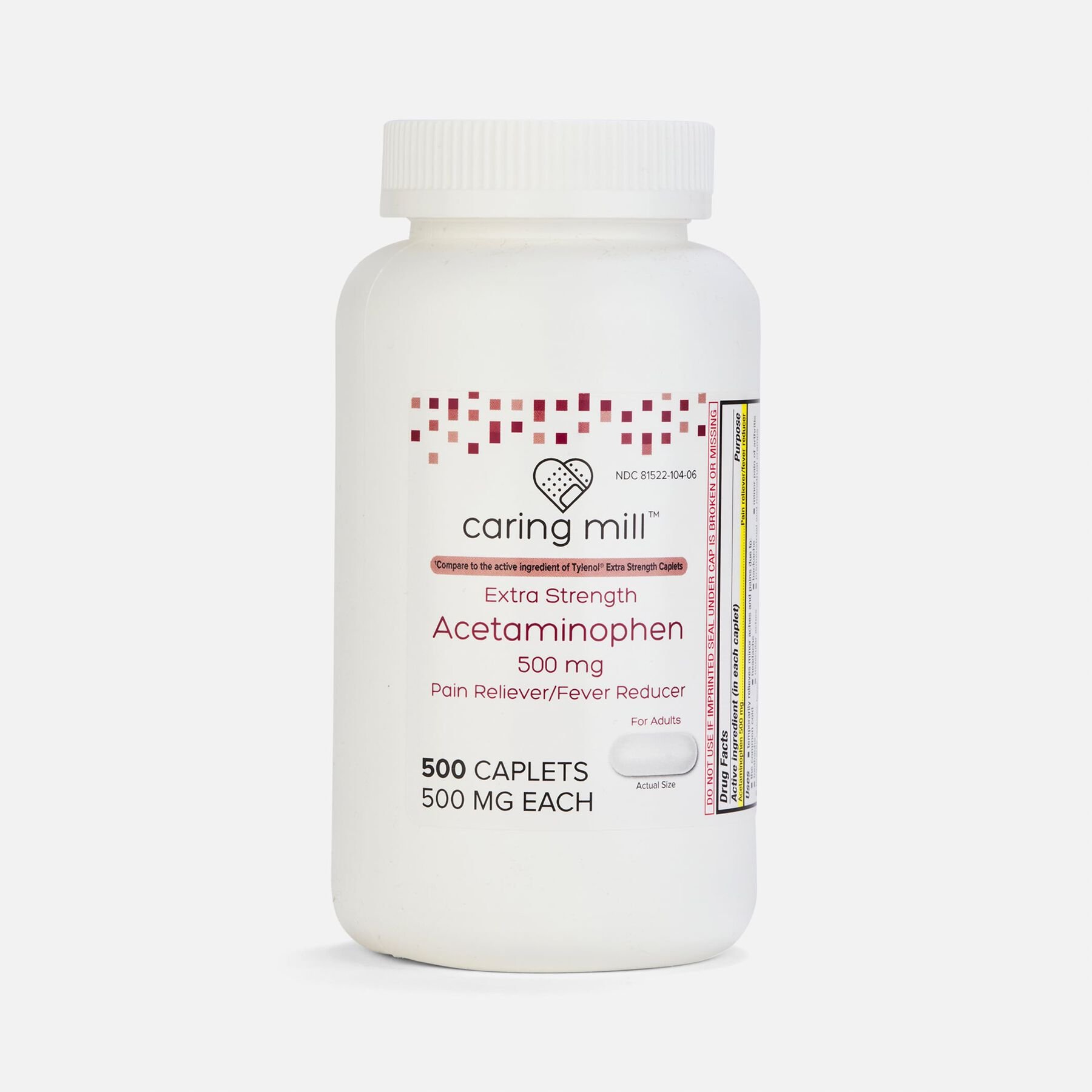 HSA Eligible Caring Mill™ Acetaminophen Adult Pain Reliever/Fever ...