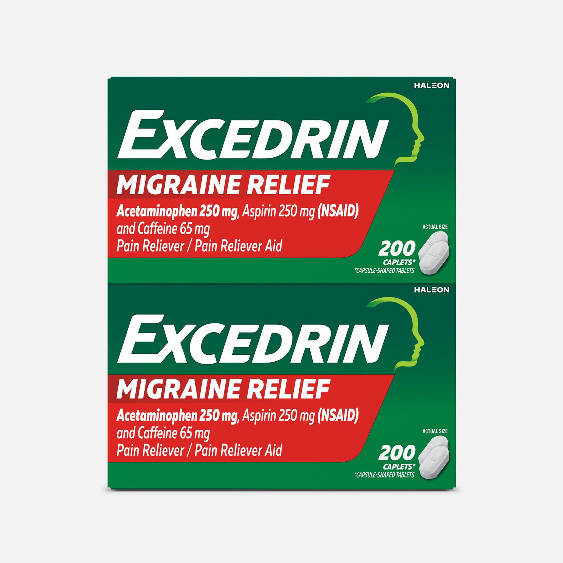 HSA Eligible Excedrin Migraine Extra Strength Caplets, 200 ct. (2-Pack ...