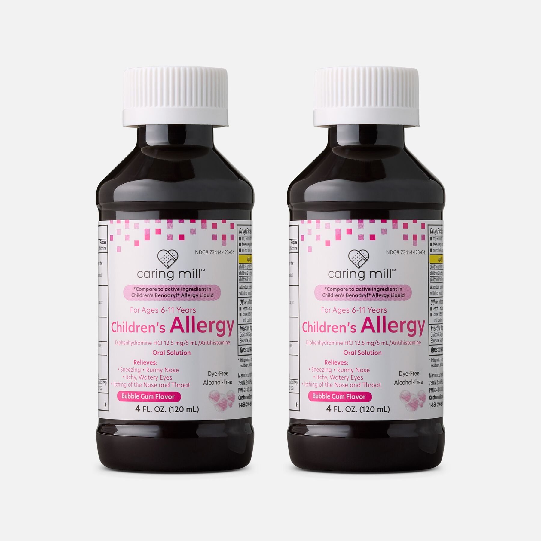 HSA Eligible Caring Mill™ Children's Allergy Dye-Free Bubblegum Liquid ...