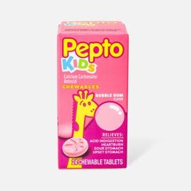 HSA Eligible Pepto Kids Antacid Chewable Tablets, Bubble Gum, 24 ct ...