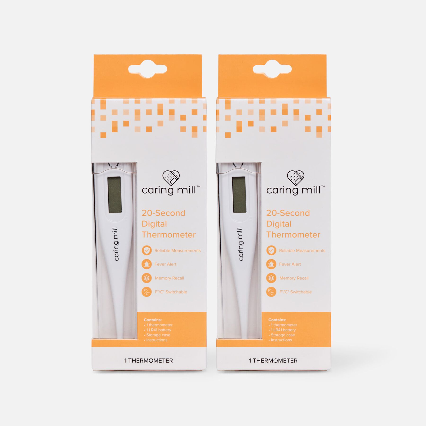 HSA Eligible Caring Mill™ Digital Thermometer with Case (2-Pack) | HSA ...